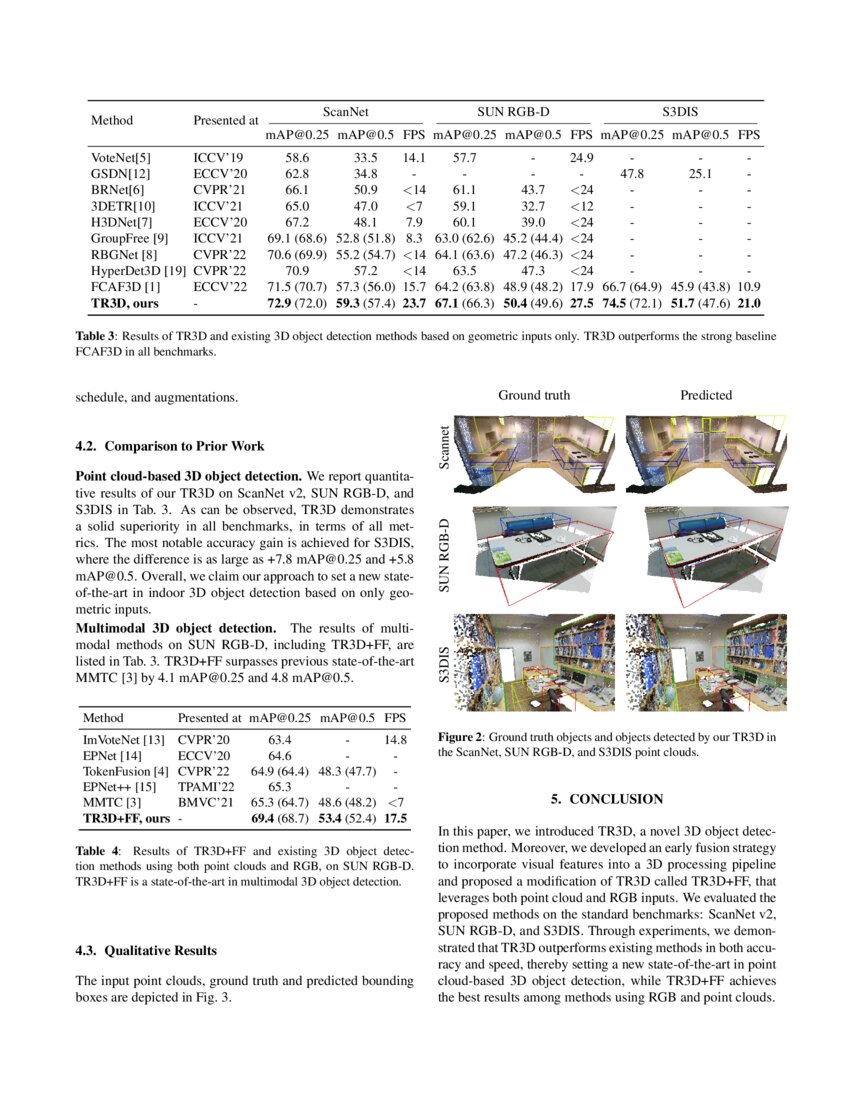Tr3d Towards Real Time Indoor 3d Object Detection Deepai