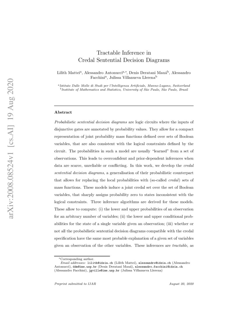 Tractable Inference in Credal Sentential Decision Diagrams | DeepAI
