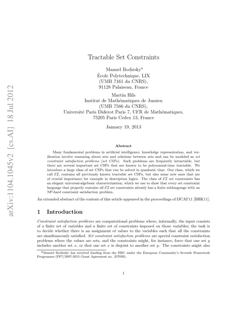 Tractable Set Constraints | DeepAI