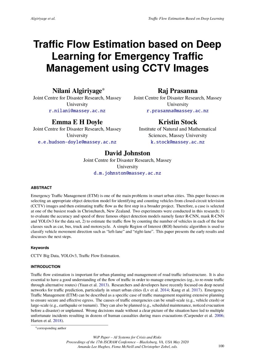 Traffic Flow Estimation Based On Deep Learning For Emergency Traffic Management Using Cctv