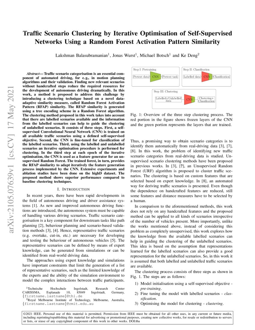 Traffic Scenario Clustering By Iterative Optimisation Of Self Supervised Networks Using A Random 8437