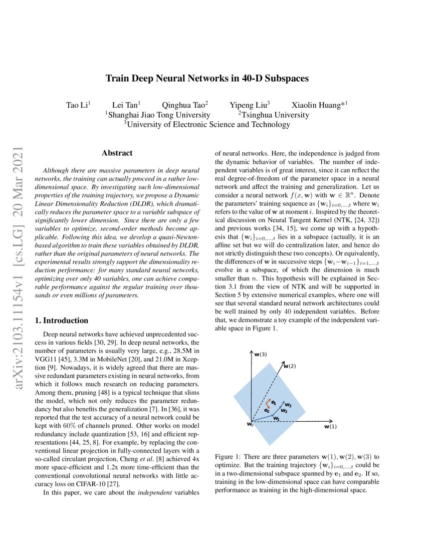 Train Deep Neural Networks In 40 D Subspaces Deepai