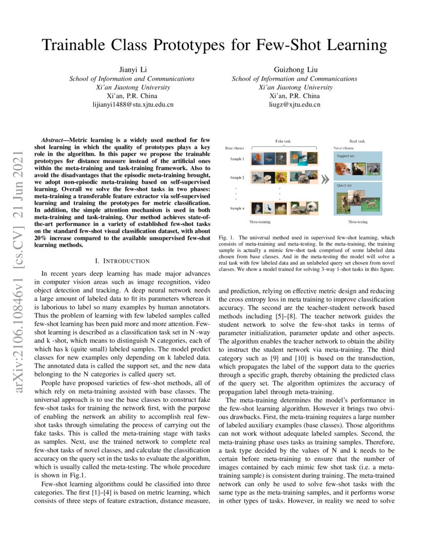 Trainable Class Prototypes for Few-Shot Learning | DeepAI