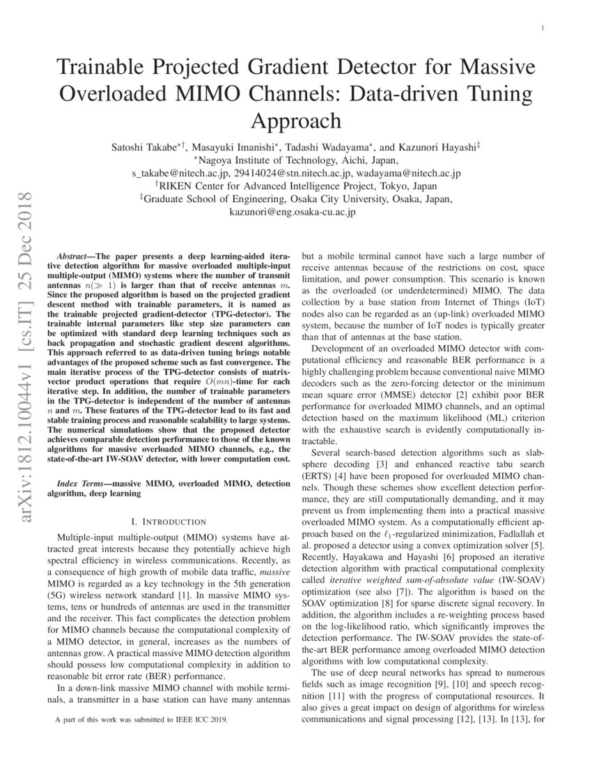Trainable Projected Gradient Detector for Massive Overloaded MIMO Channels: Data-driven Tuning ...