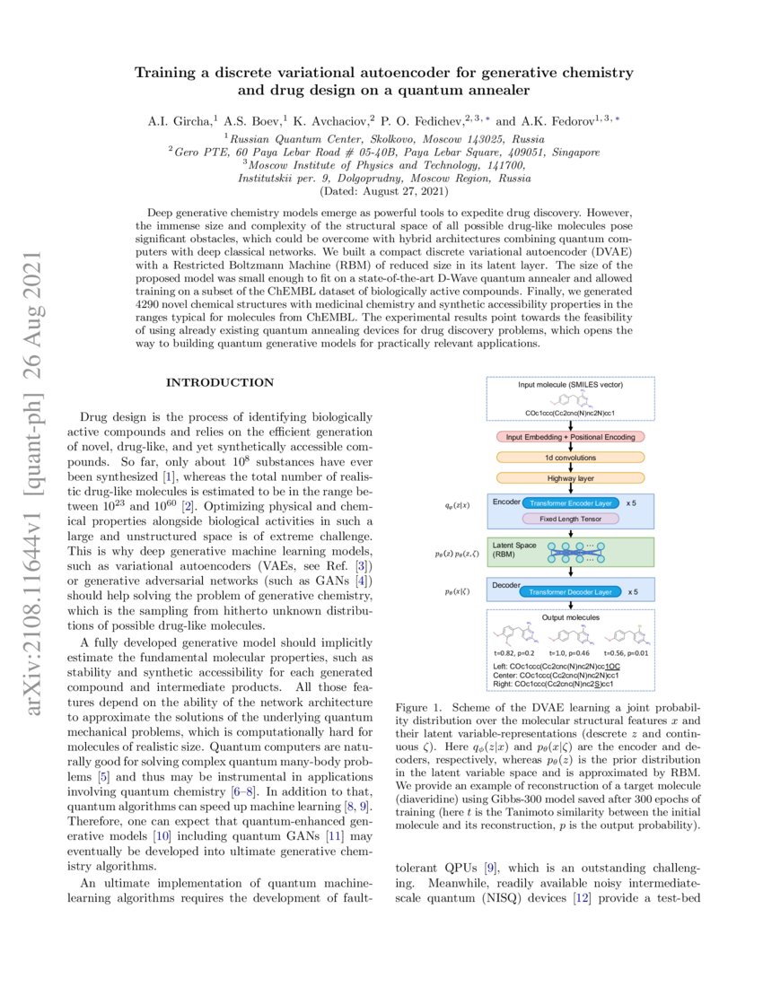 Training a discrete variational autoencoder for generative chemistry ...