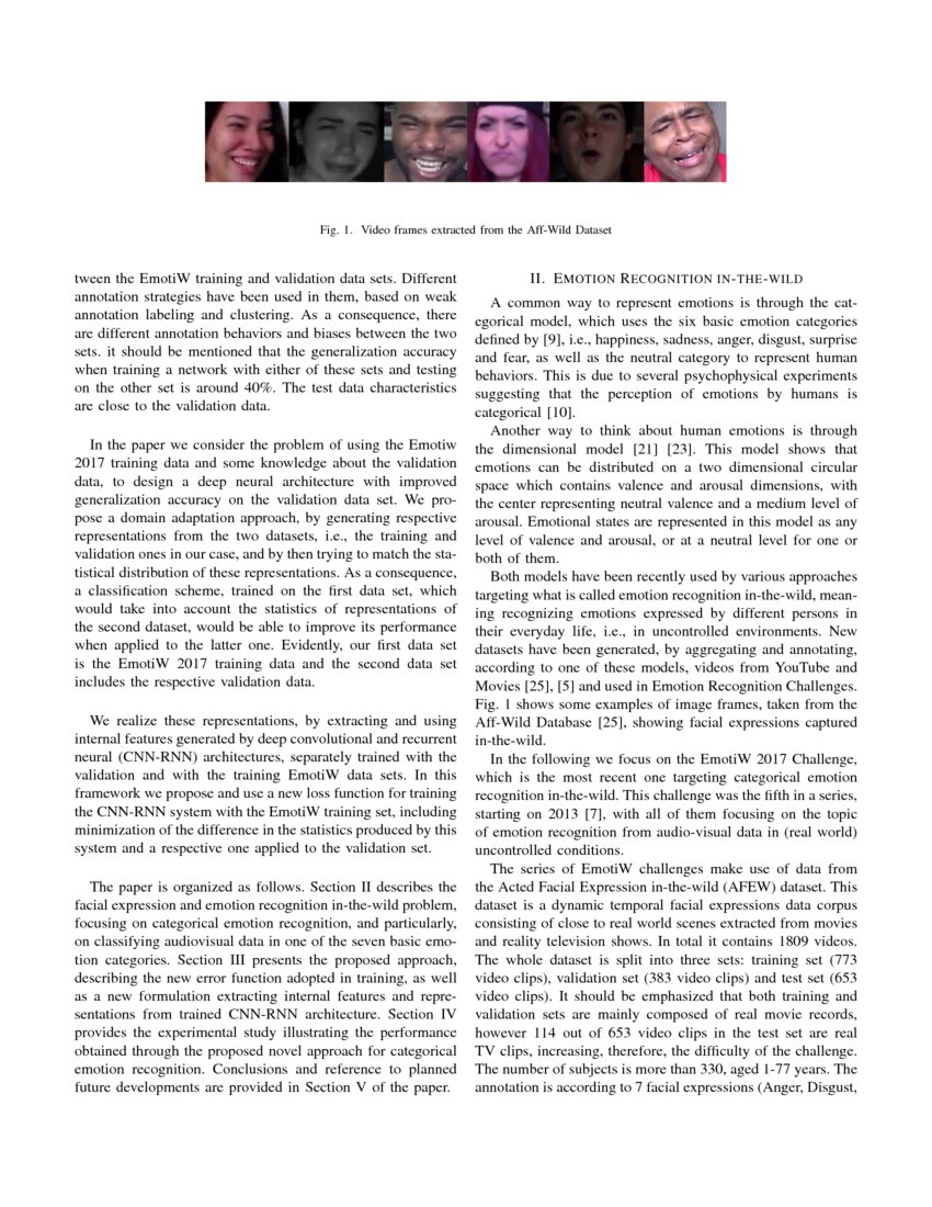 Training Deep Neural Networks With Different Datasets In The Wild The Emotion Recognition