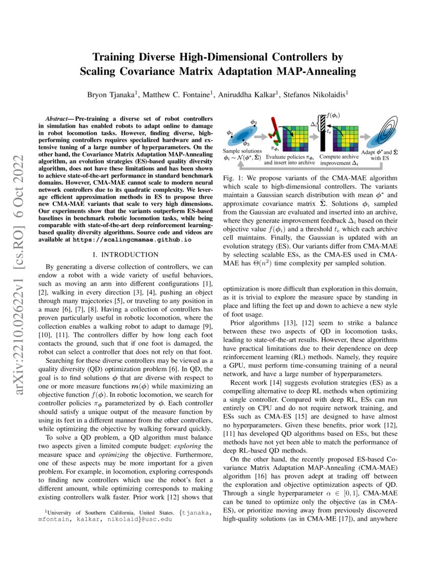 Training Diverse High-Dimensional Controllers by Scaling Covariance Matrix Adaptation MAP ...