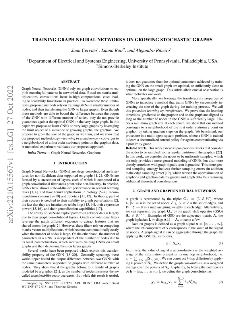 Training Graph Neural Networks on Growing Stochastic Graphs | DeepAI