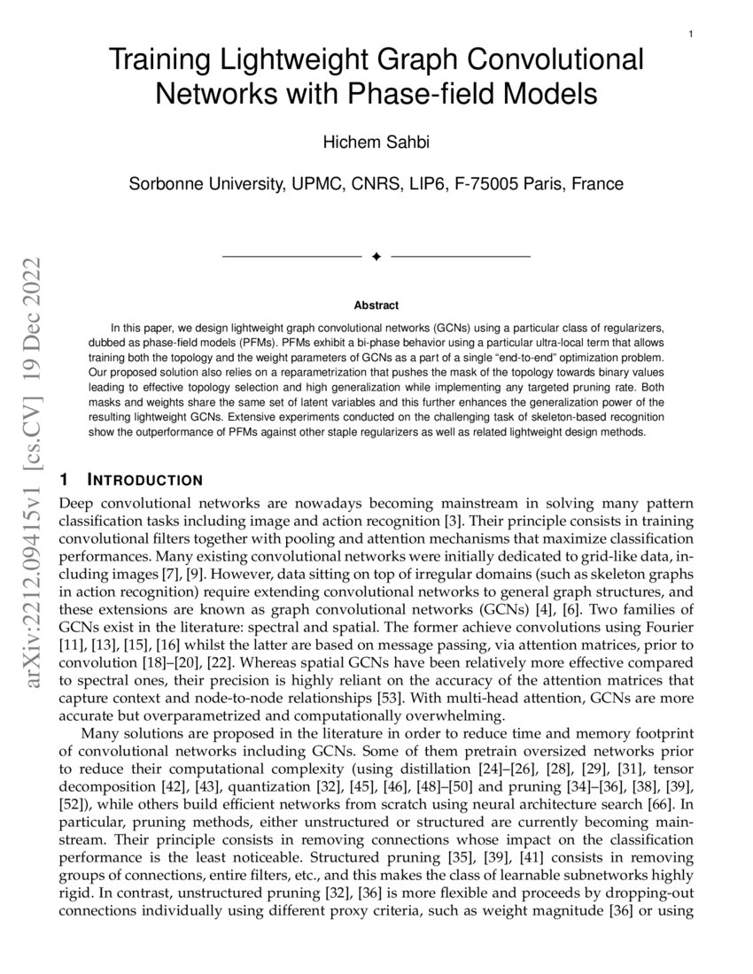 Training Lightweight Graph Convolutional Networks with Phase-field Models | DeepAI