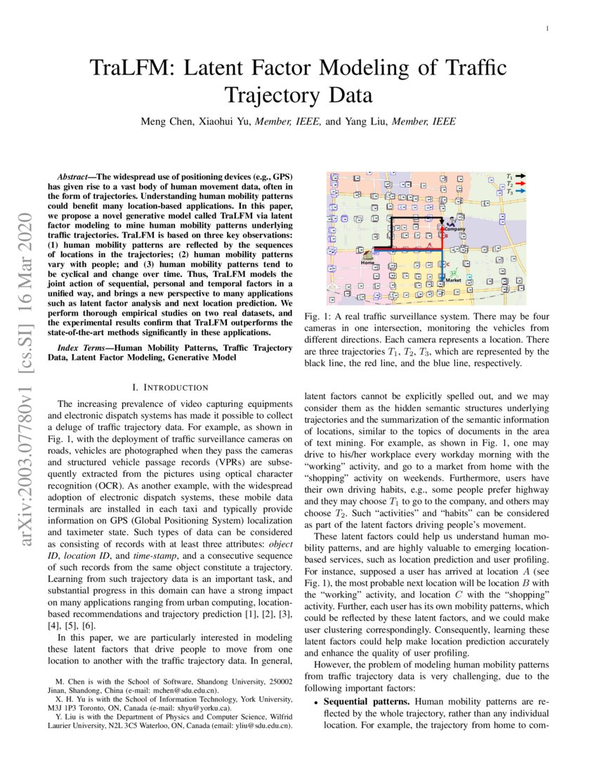 TraLFM: Latent Factor Modeling of Traffic Trajectory Data | DeepAI