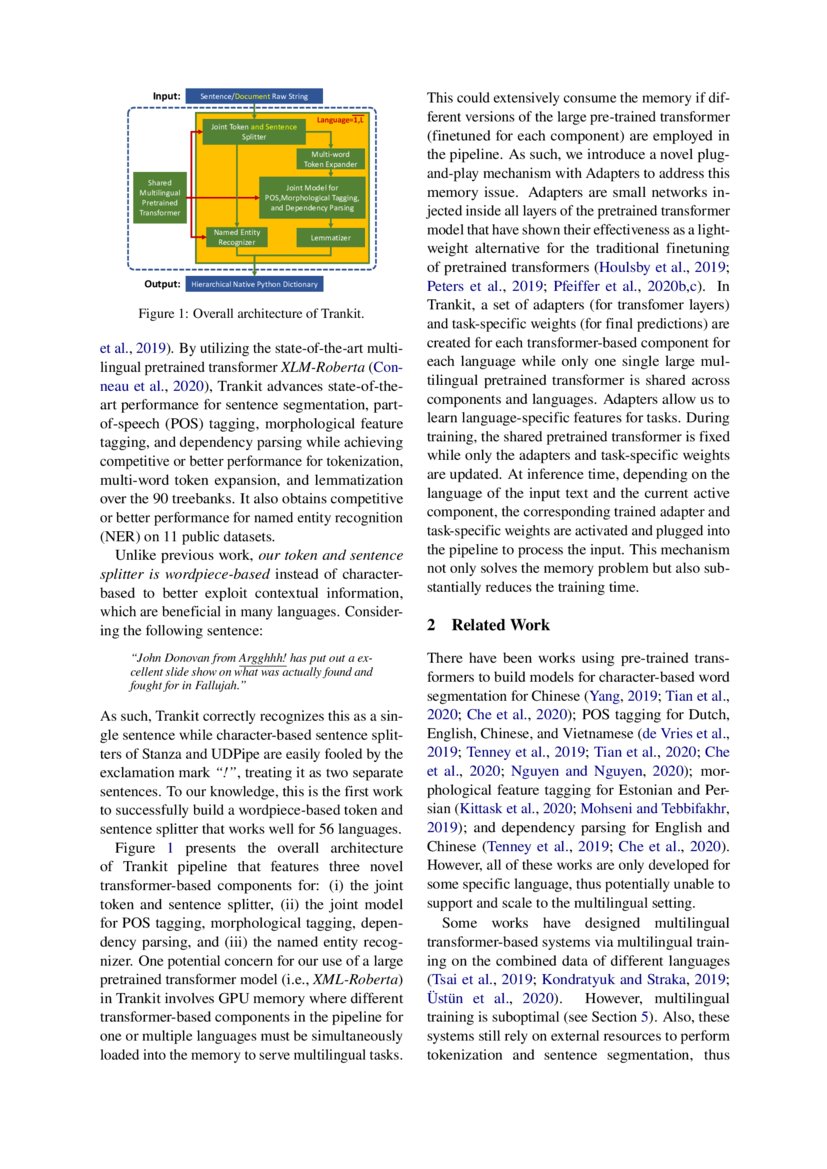 Trankit A Light Weight Transformer Based Toolkit For Multilingual Natural Language Processing