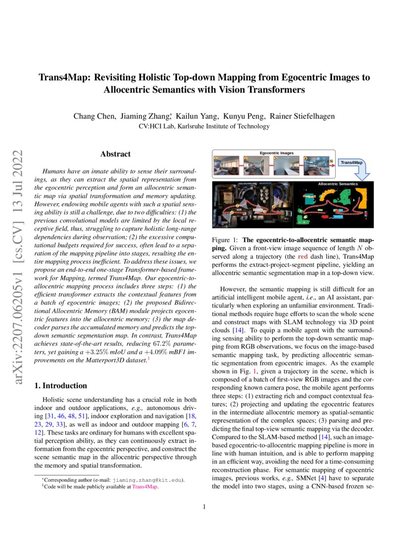 Trans4Map: Revisiting Holistic Top-down Mapping from Egocentric Images to Allocentric Semantics ...