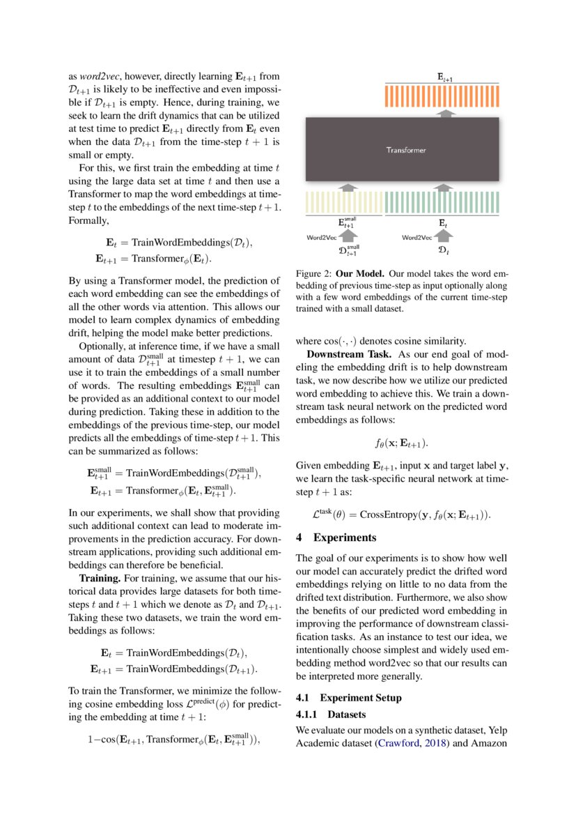 TransDrift: Modeling Word-Embedding Drift using Transformer | DeepAI