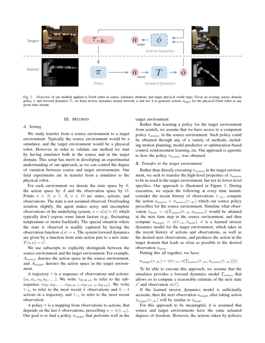 Transfer from Simulation to Real World through Learning Deep Inverse Dynamics Model | DeepAI