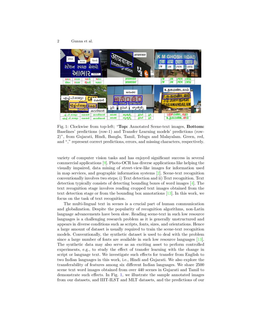Transfer Learning for Scene Text Recognition in Indian Languages | DeepAI