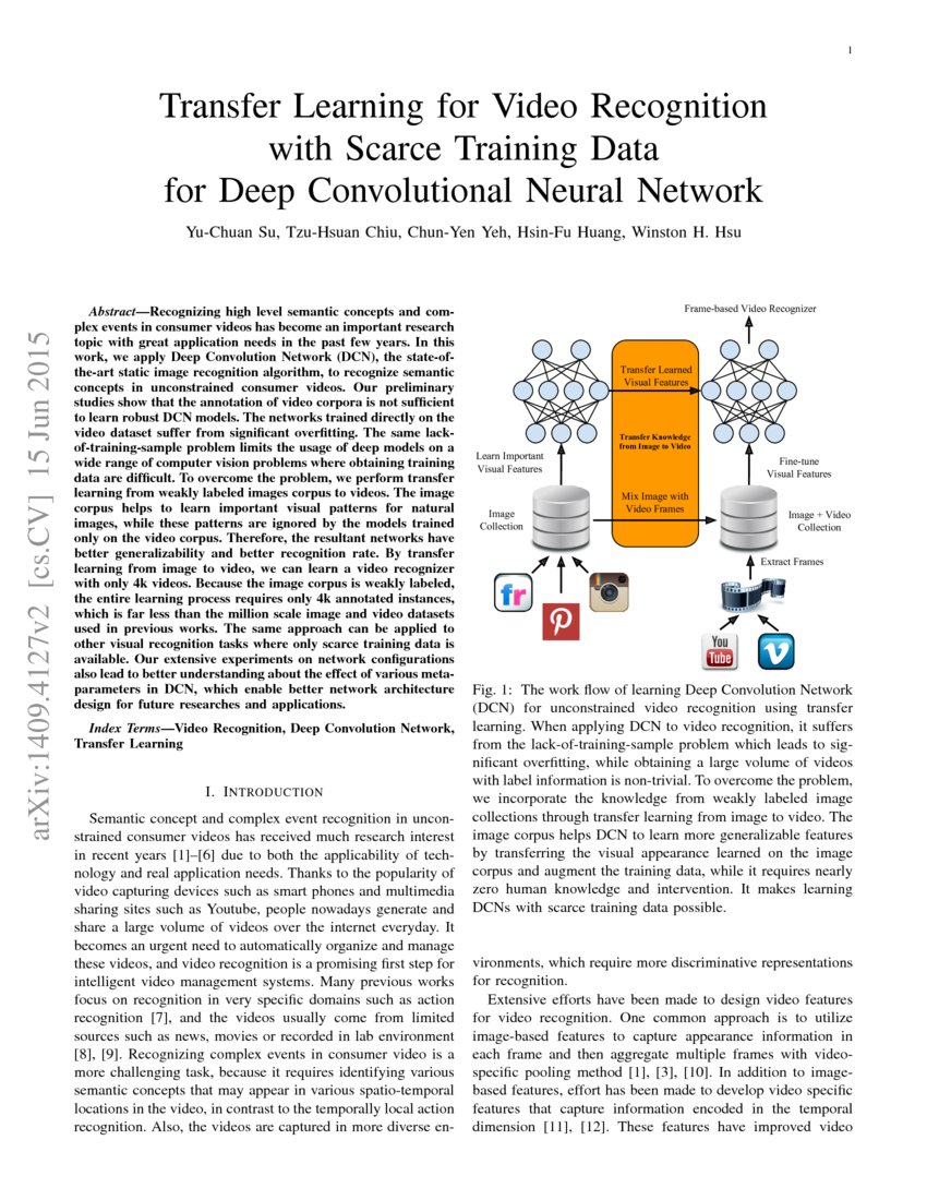 Transfer Learning for Video Recognition with Scarce Training Data for ...