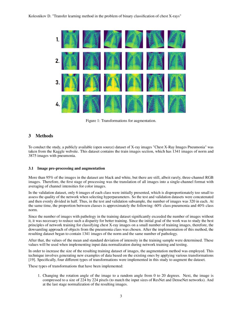 Transfer Learning Method In The Problem Of Binary Classification Of