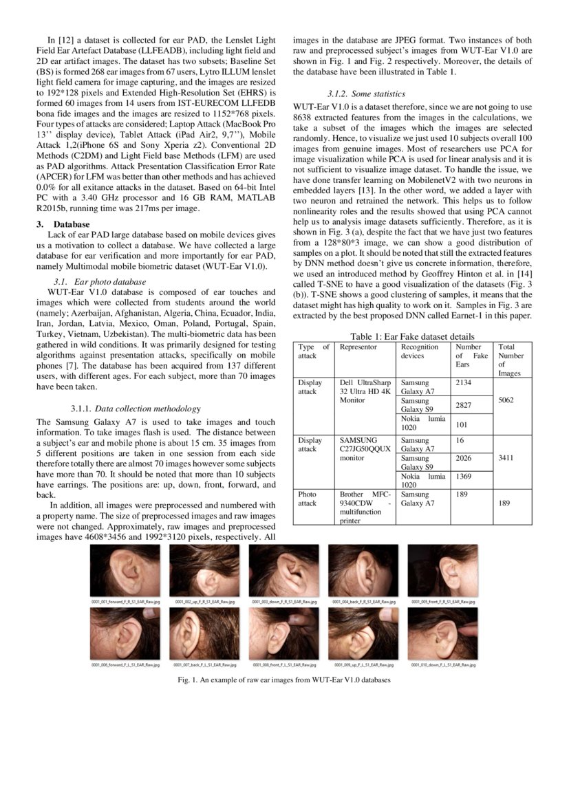 Transfer learning using deep neural networks for Ear Presentation Attack Detection: New Database ...