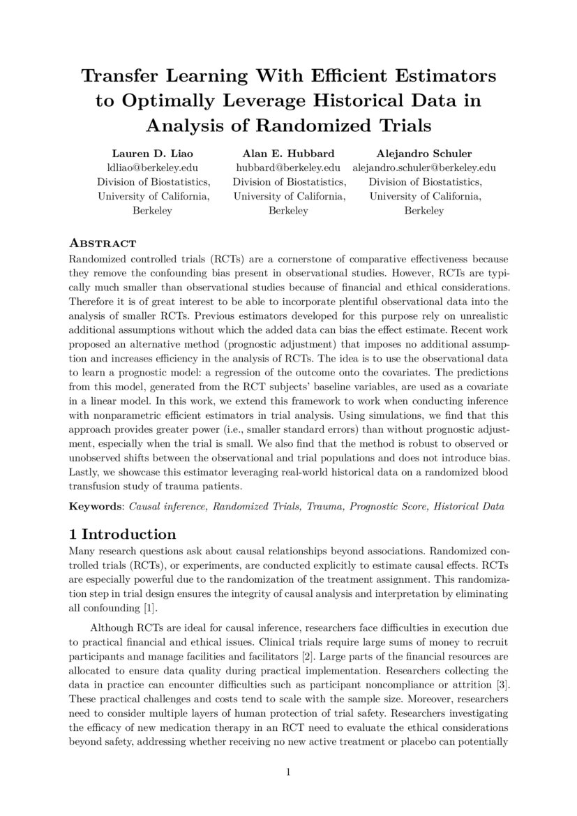 Transfer Learning With Efficient Estimators to Optimally Leverage ...