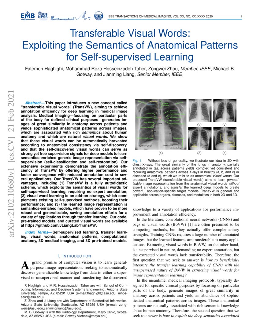 Transferable Visual Words: Exploiting the Semantics of Anatomical ...