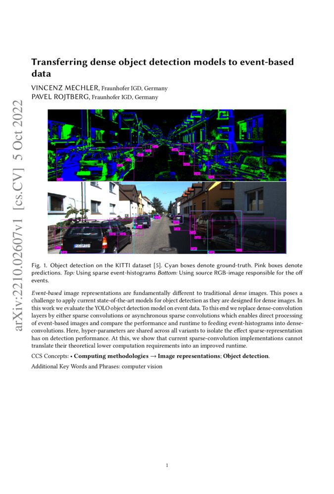 Transferring Dense Object Detection Models To Event Based Data Deepai