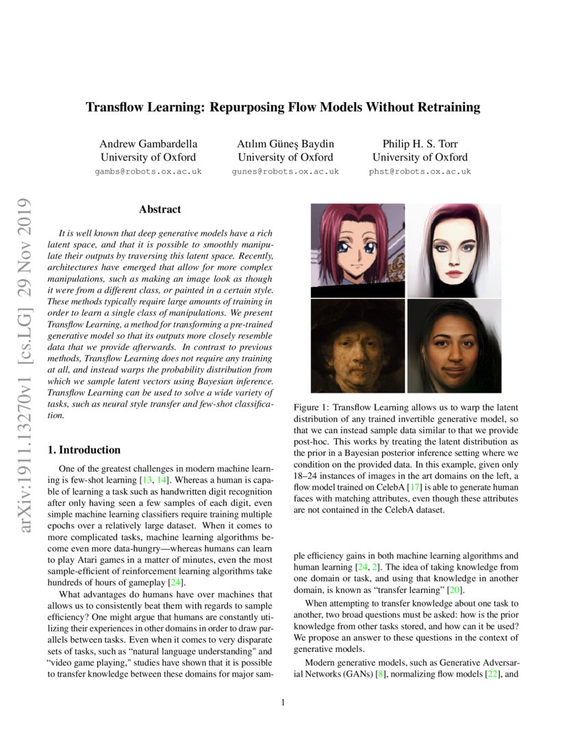 Transflow Learning: Repurposing Flow Models Without Retraining | DeepAI Transflow Learning: Repurposing Flow Models Without Retraining | DeepAI
