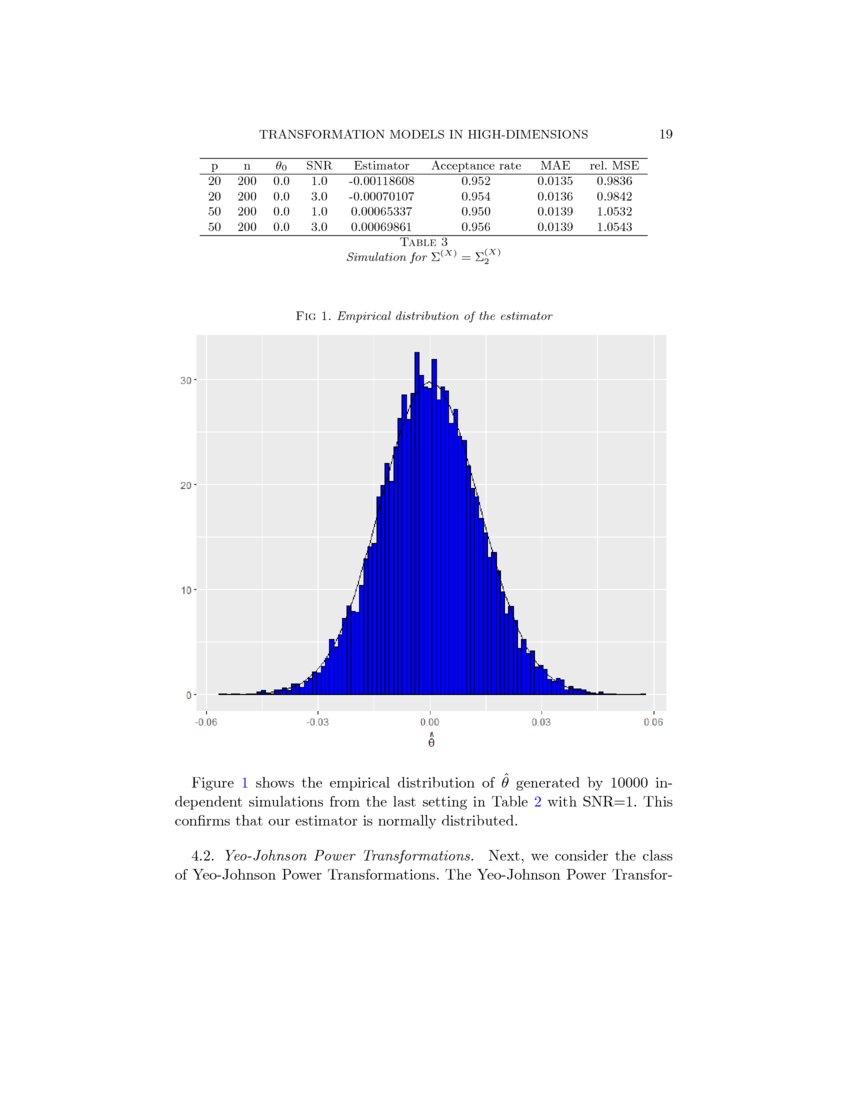 Transformation Models in High-Dimensions | DeepAI