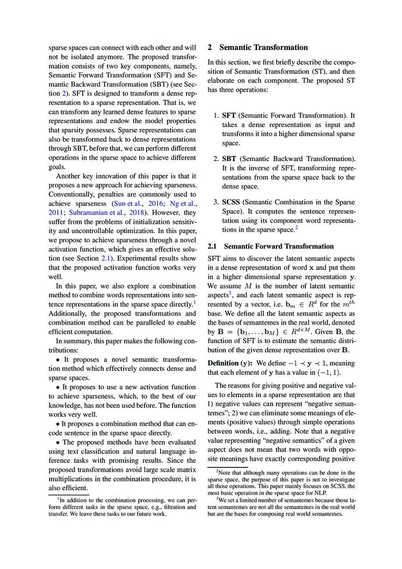 Transformation of Dense and Sparse Text Representations | DeepAI