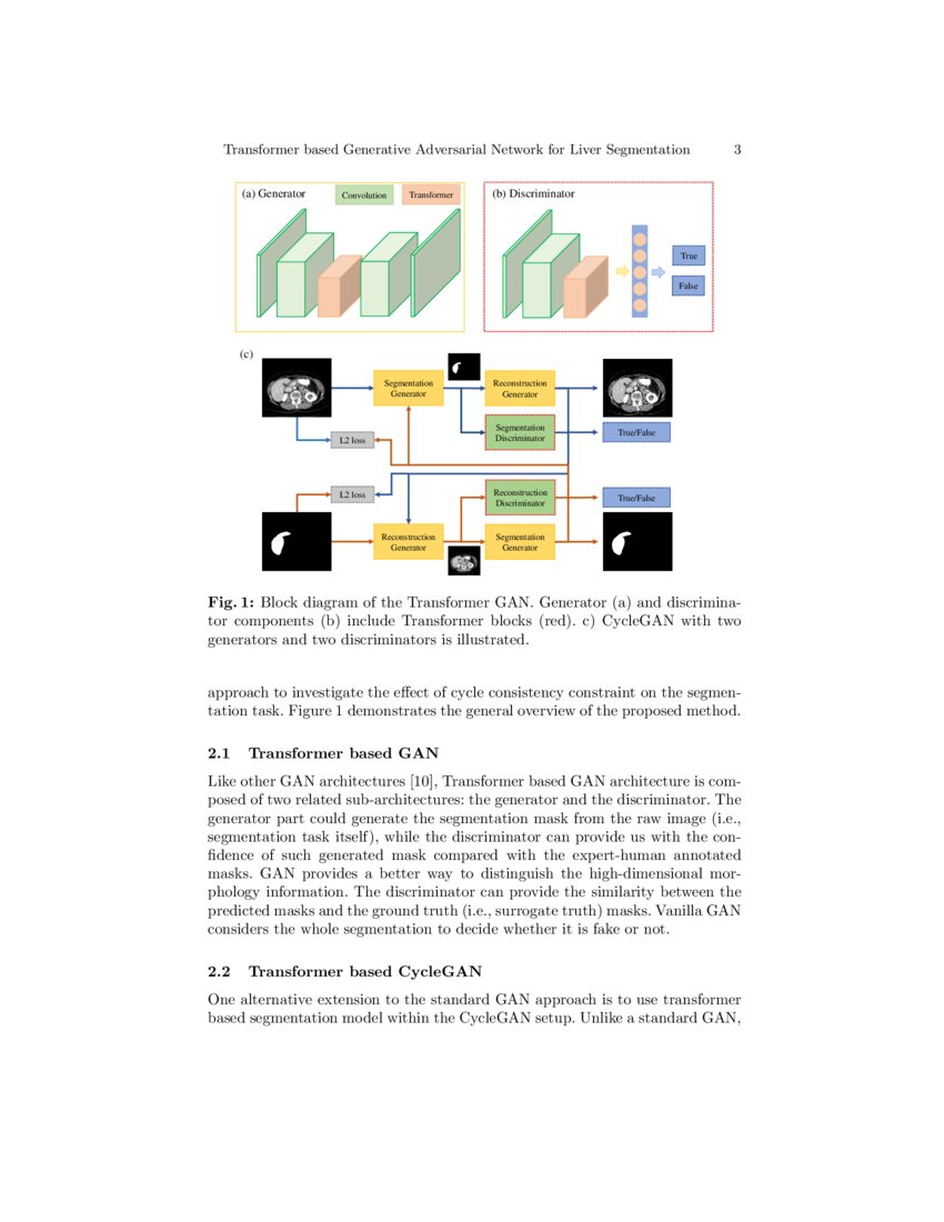 Transformer Based Generative Adversarial Network For Liver Segmentation Deepai