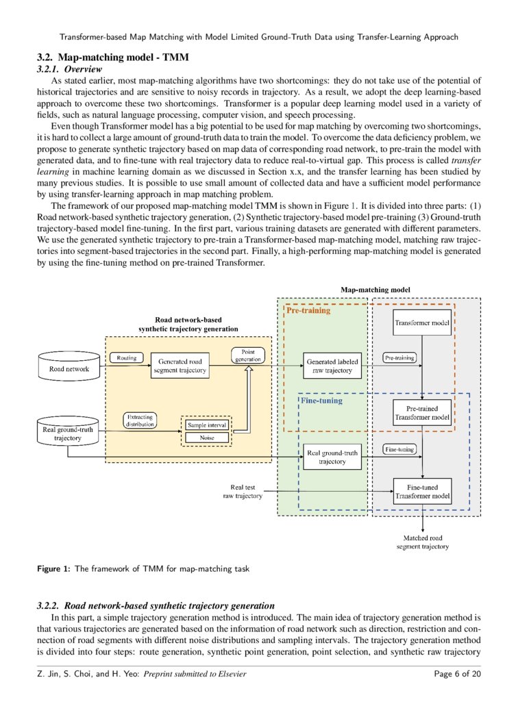 Transformer-based Map Matching Model with Limited Ground-Truth Data using Transfer-Learning ...