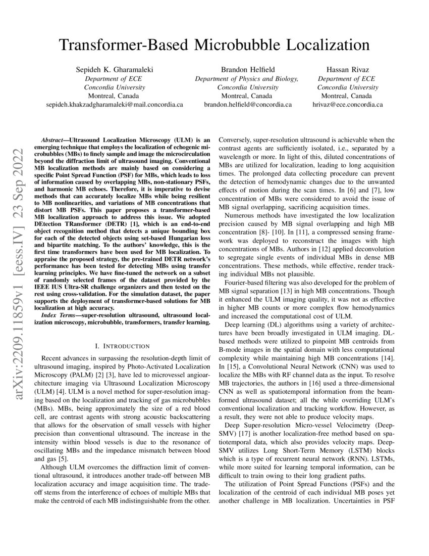 Transformer Based Microbubble Localization Deepai