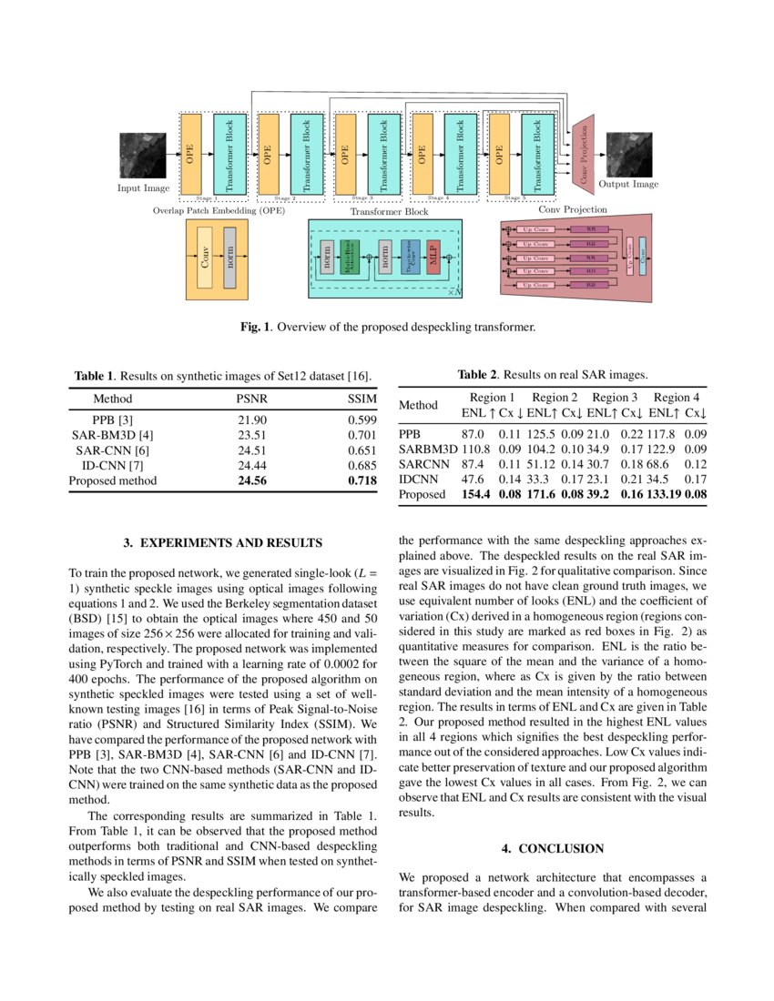 Transformer-based SAR Image Despeckling | DeepAI