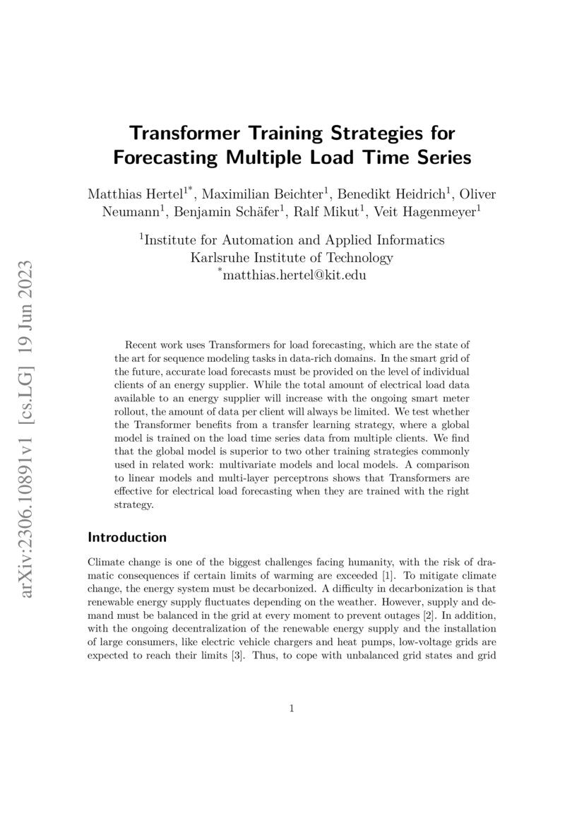 Transformer Training Strategies for Forecasting Multiple Load Time Series | DeepAI