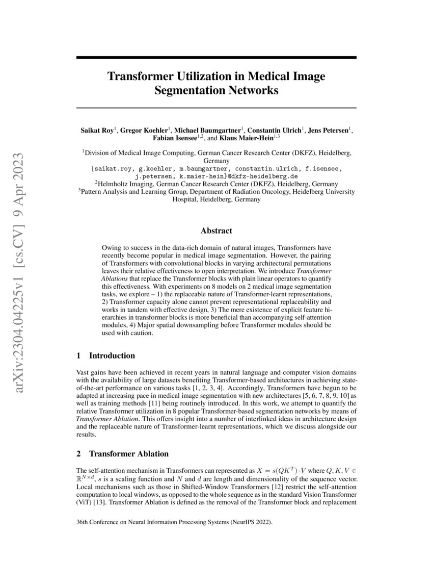 Transformer Utilization In Medical Image Segmentation Networks Deepai