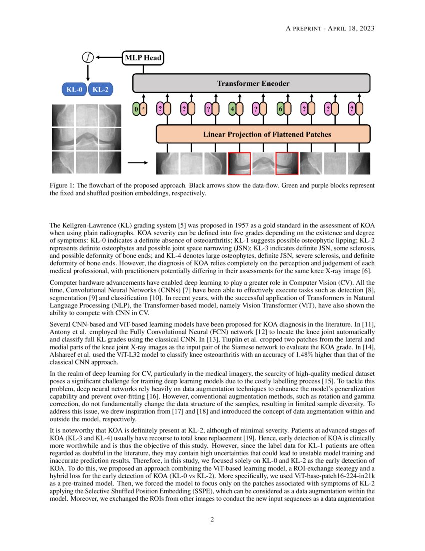 Transformer with Selective Shuffled Position Embedding using ROI-Exchange Strategy for Early ...