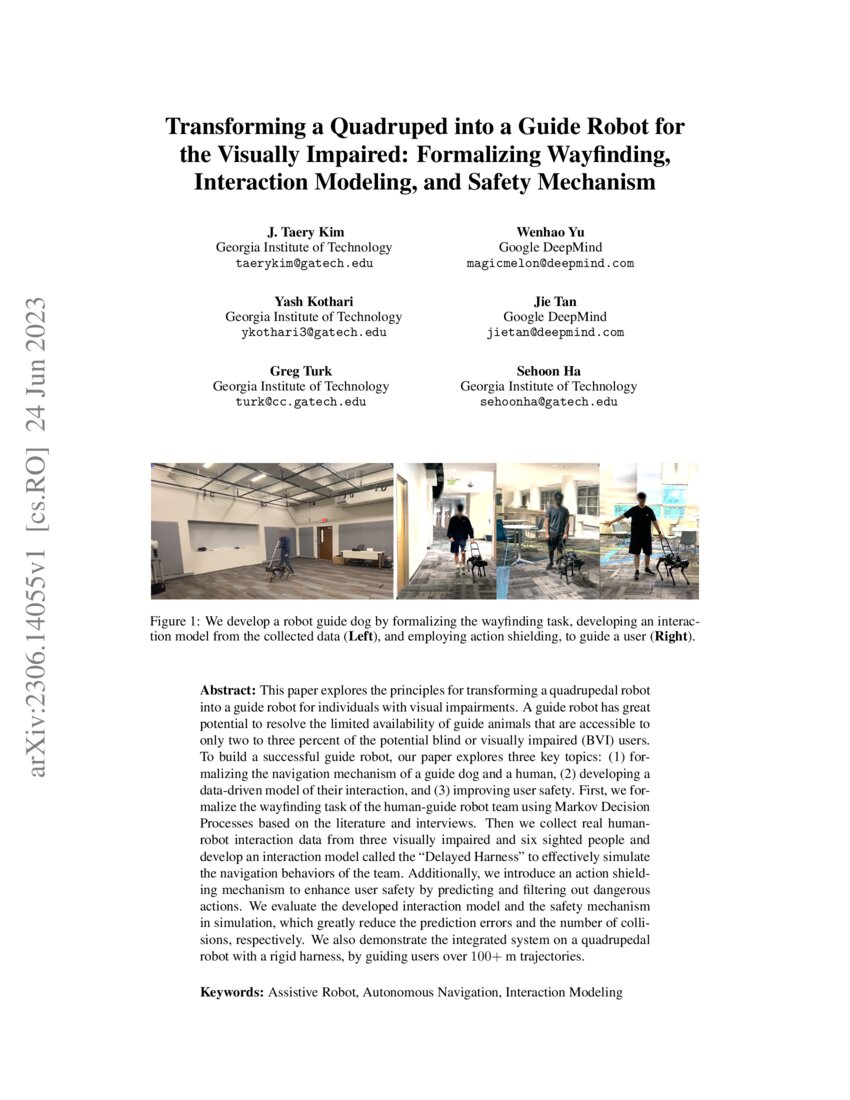 Transforming a Quadruped into a Guide Robot for the Visually Impaired ...