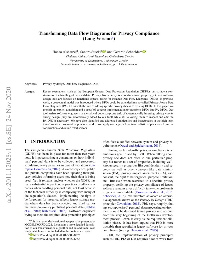 Transforming Data Flow Diagrams for Privacy Compliance (Long Version ...