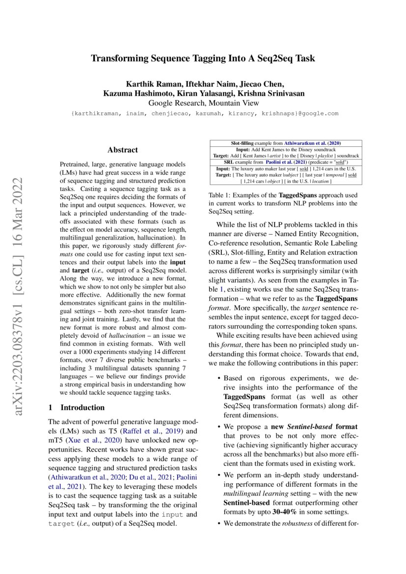 Transforming Sequence Tagging Into A Seq2Seq Task | DeepAI