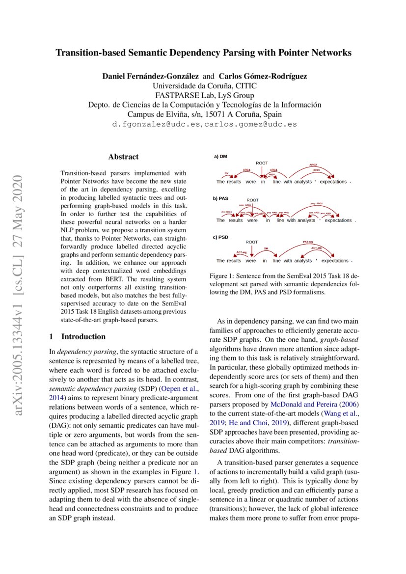 Transition Based Semantic Dependency Parsing With Pointer Networks Deepai 
