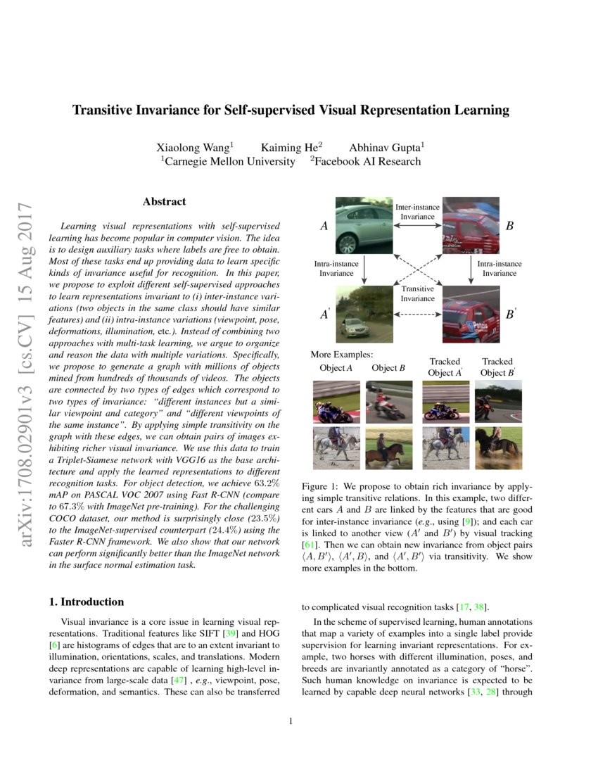 Transitive Invariance for Self-supervised Visual Representation Learning | DeepAI