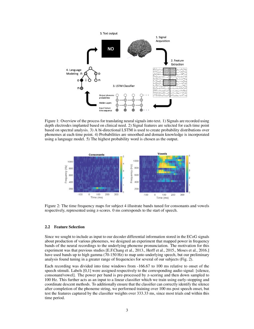 Translating neural signals to text using a Brain-Machine Interface | DeepAI