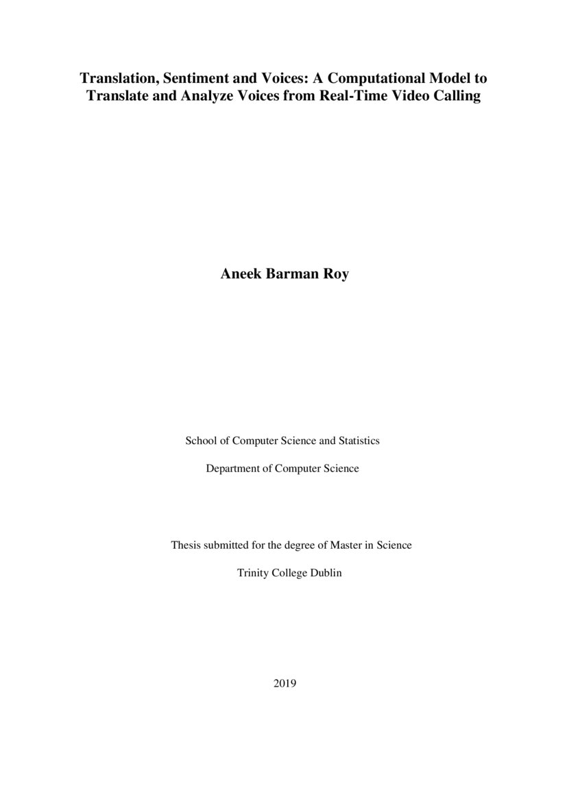 Translation Sentiment And Voices A Computational Model To Translate