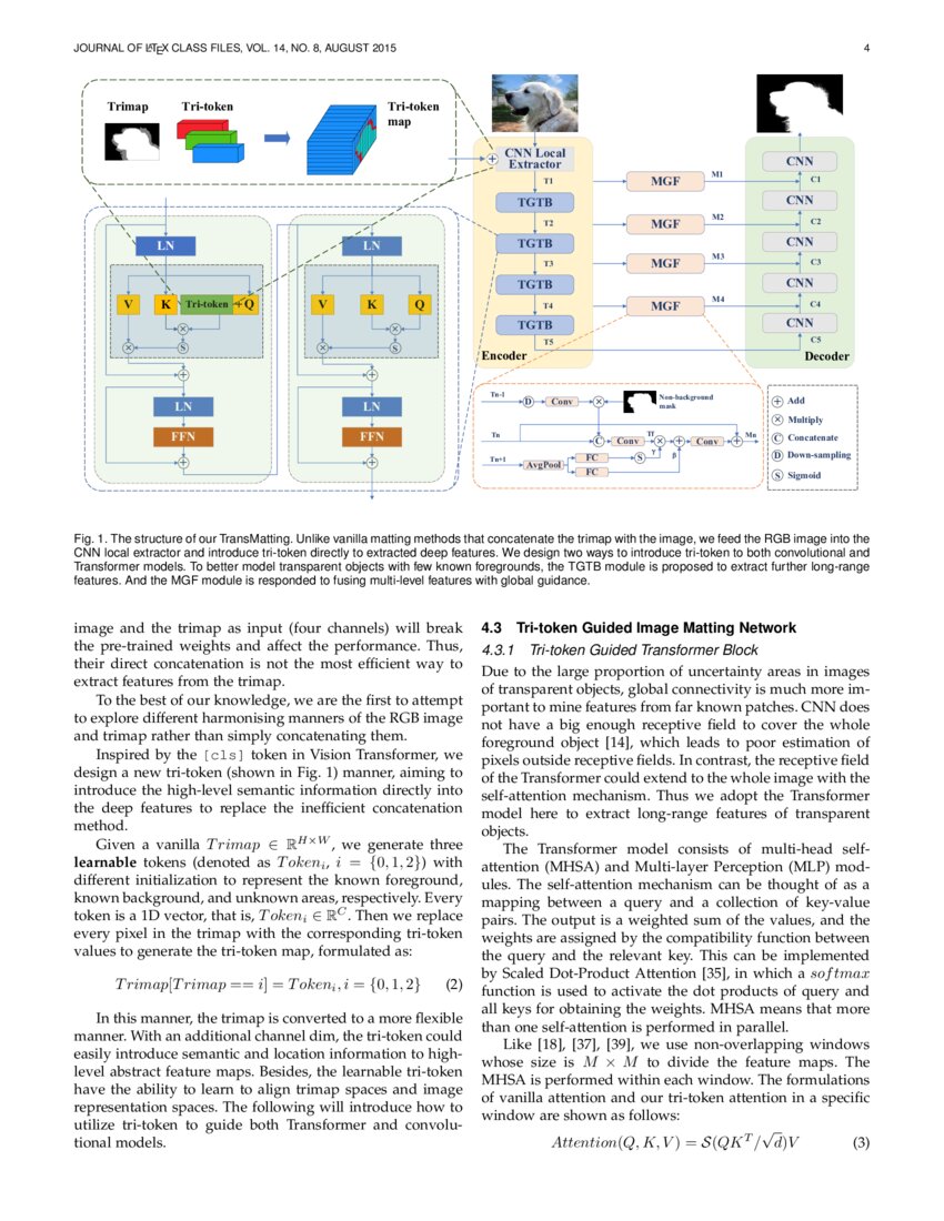 TransMatting: Tri-token Equipped Transformer Model for Image Matting | DeepAI