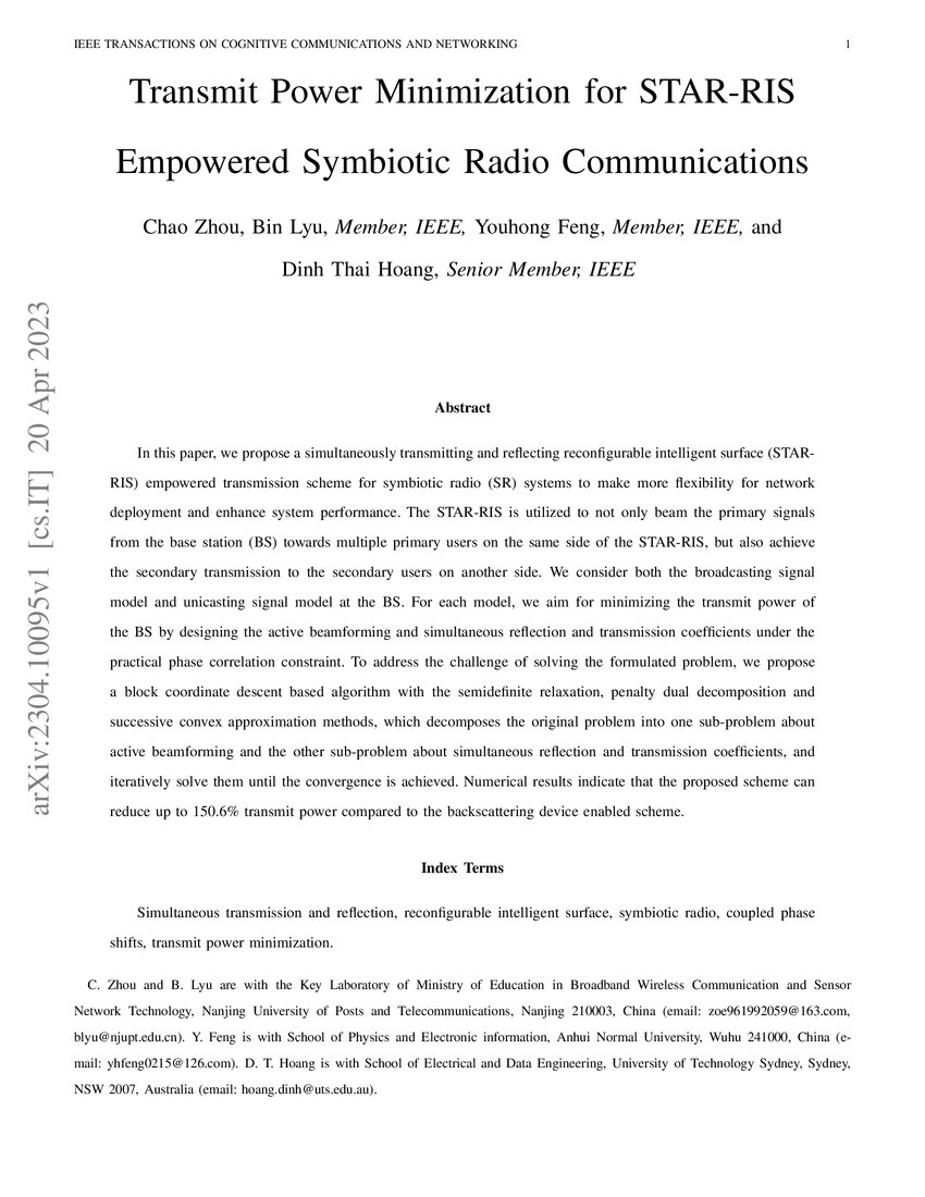 Transmit Power Minimization for STAR-RIS Empowered Symbiotic Radio ...