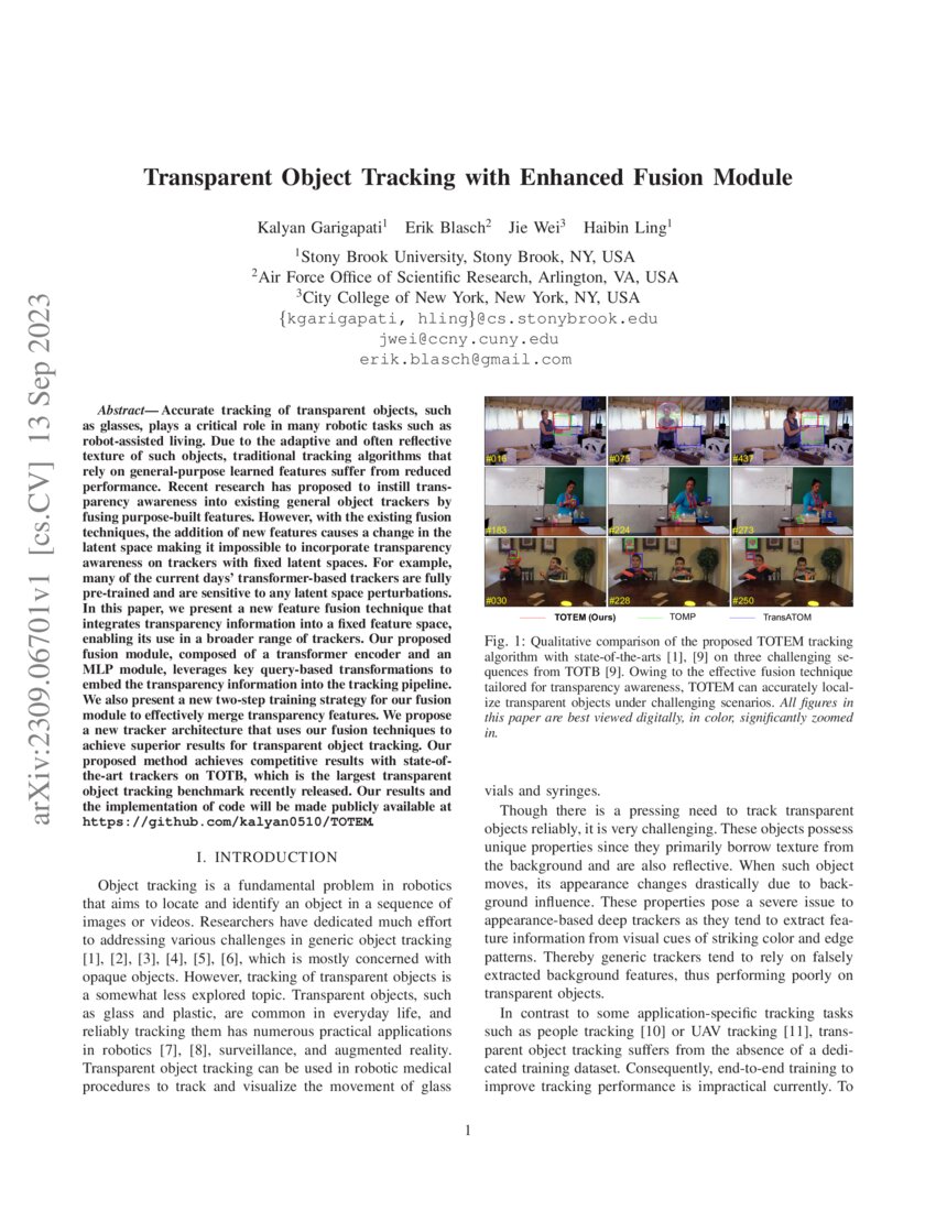 Transparent Object Tracking with Enhanced Fusion Module | DeepAI