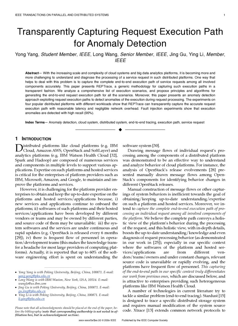 Transparently Capturing Request Execution Path for Anomaly Detection ... Transparently Capturing Request Execution Path for Anomaly Detection ...
