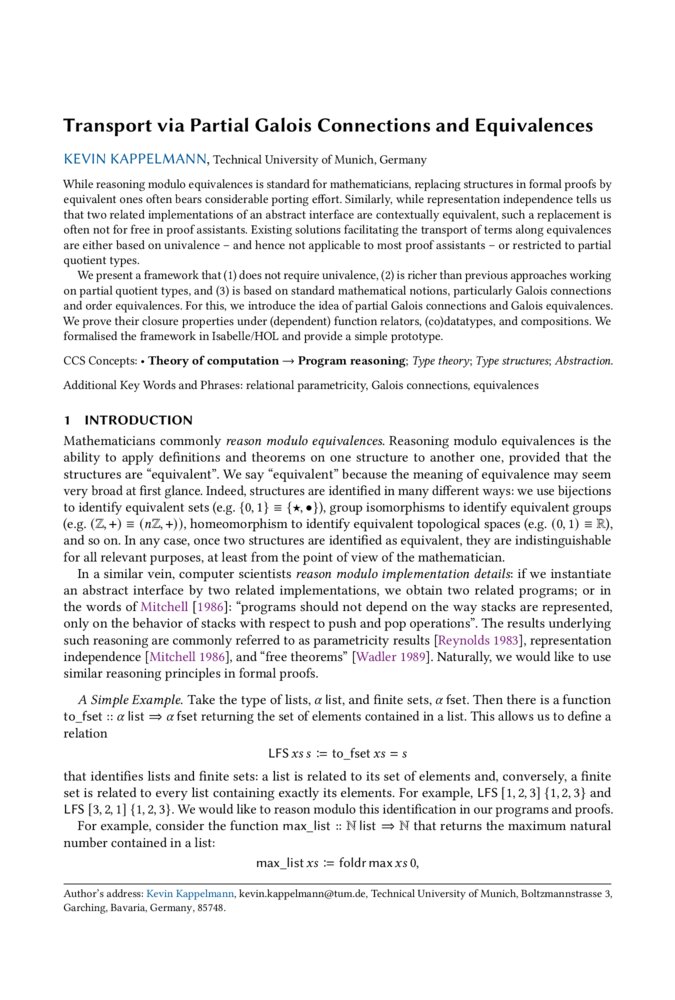 Transport via Partial Galois Connections and Equivalences | DeepAI