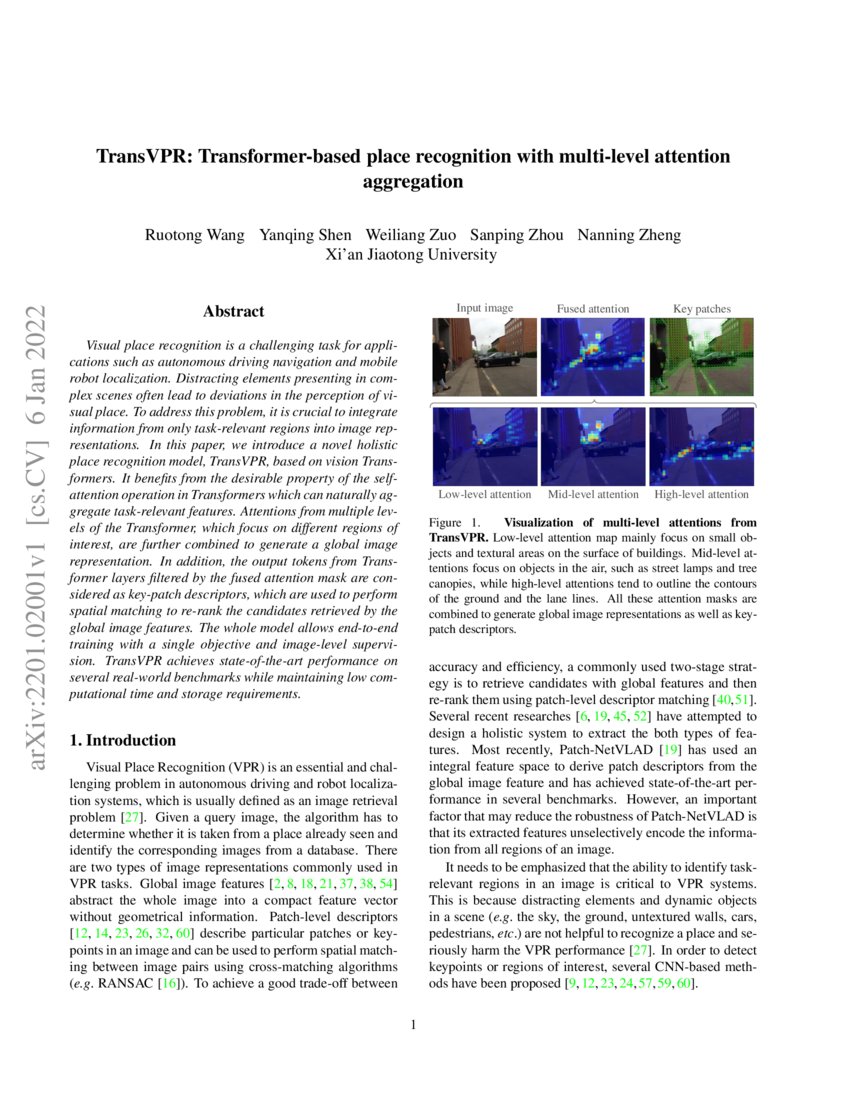 TransVPR: Transformer-based place recognition with multi-level attention aggregation | DeepAI