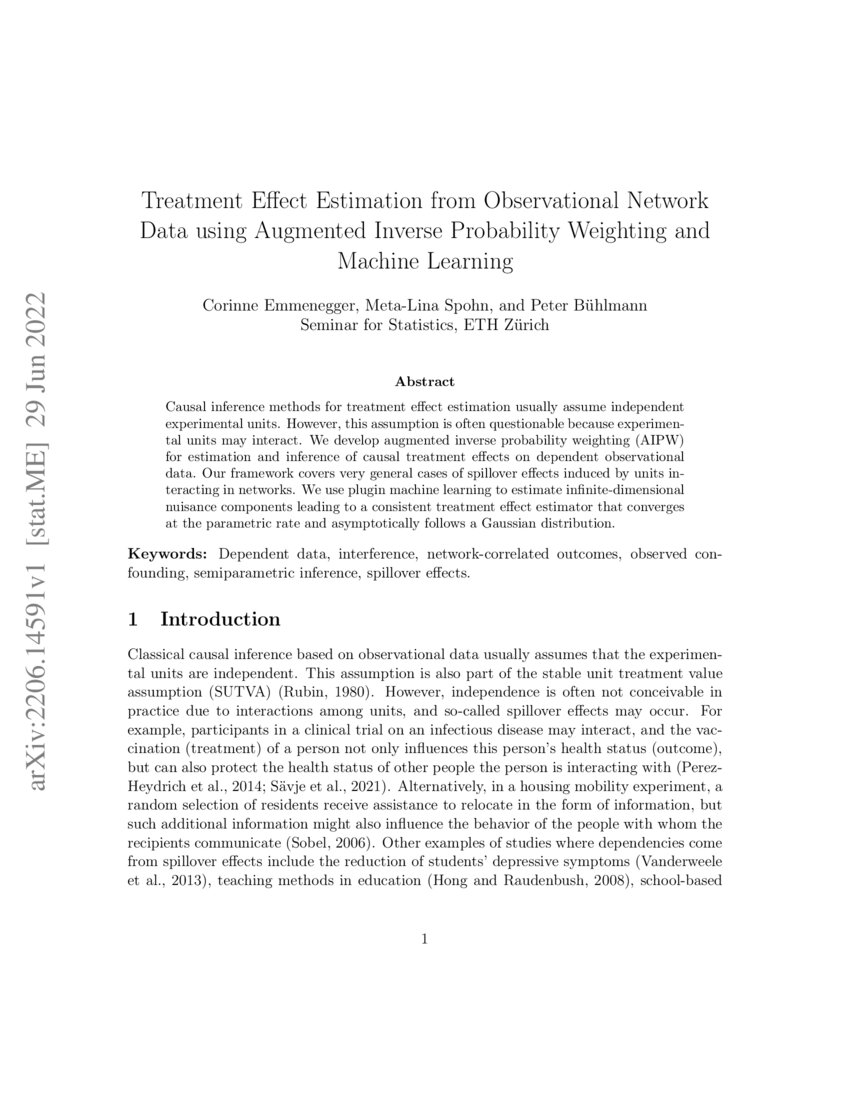 Treatment Effect Estimation From Observational Network Data Using