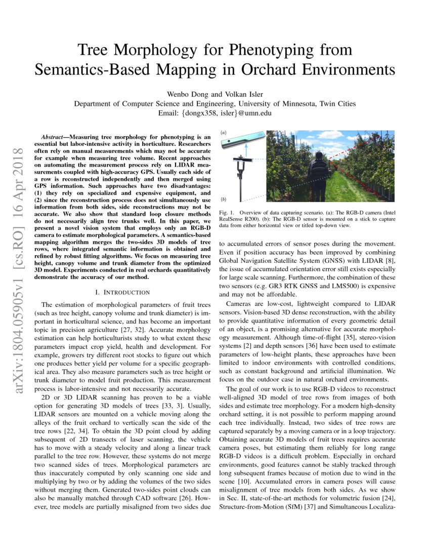 Tree Morphology for Phenotyping from Semantics-Based Mapping in Orchard ...